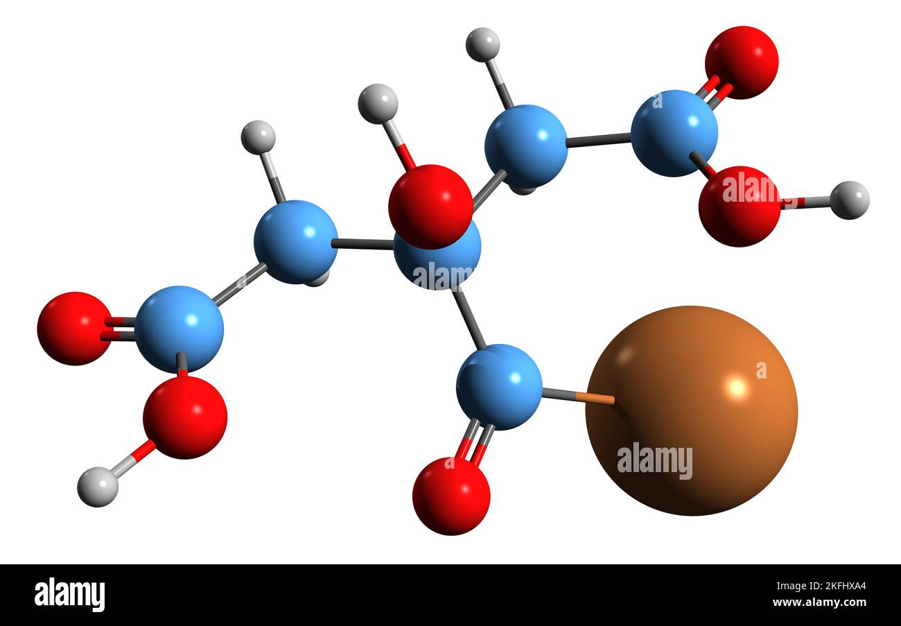 3d Image Of Potassium Citrate Skeletal Formula Molecular Chemical Structure Of Tripotassium
