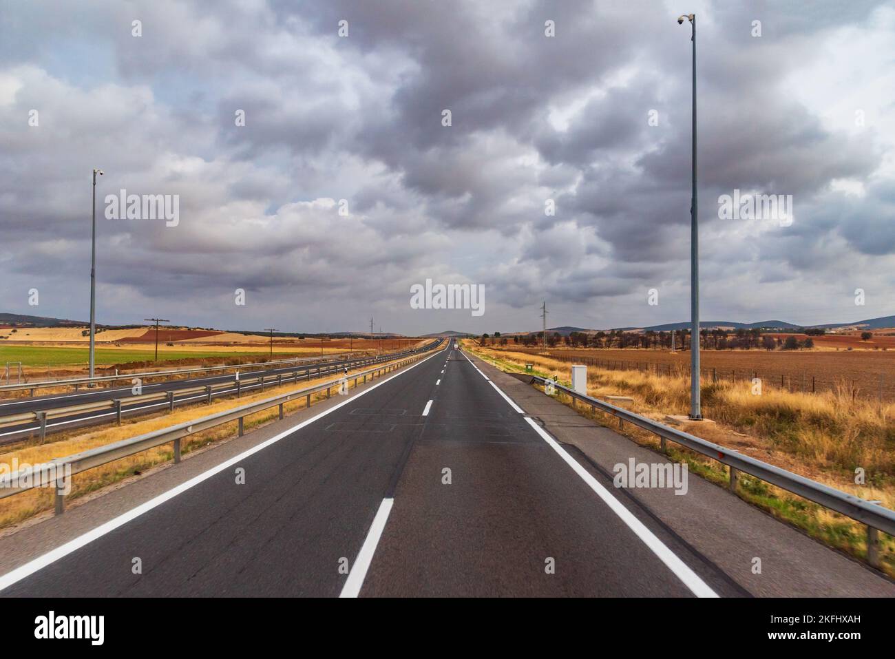 Traffic surveillance cameras on an empty highway Stock Photo - Alamy