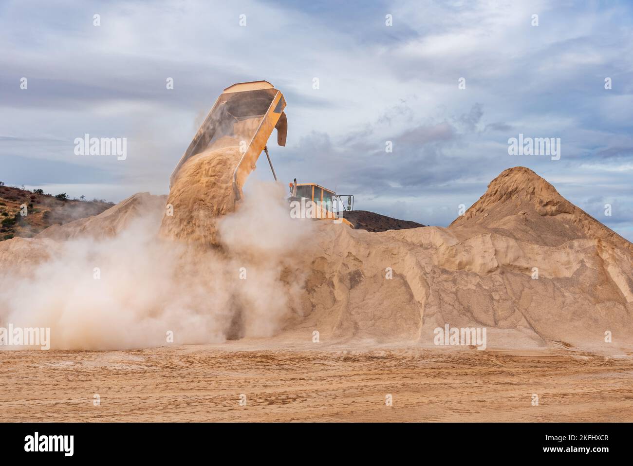 Tipper truck for exclusive use in mines, works and quarries Stock Photo ...