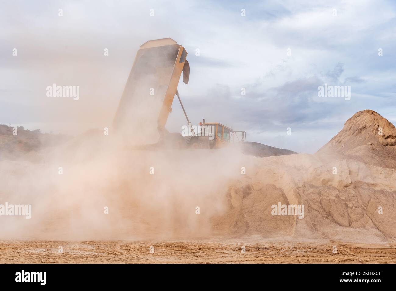 Tipper truck for exclusive use in mines, works and quarries Stock Photo ...