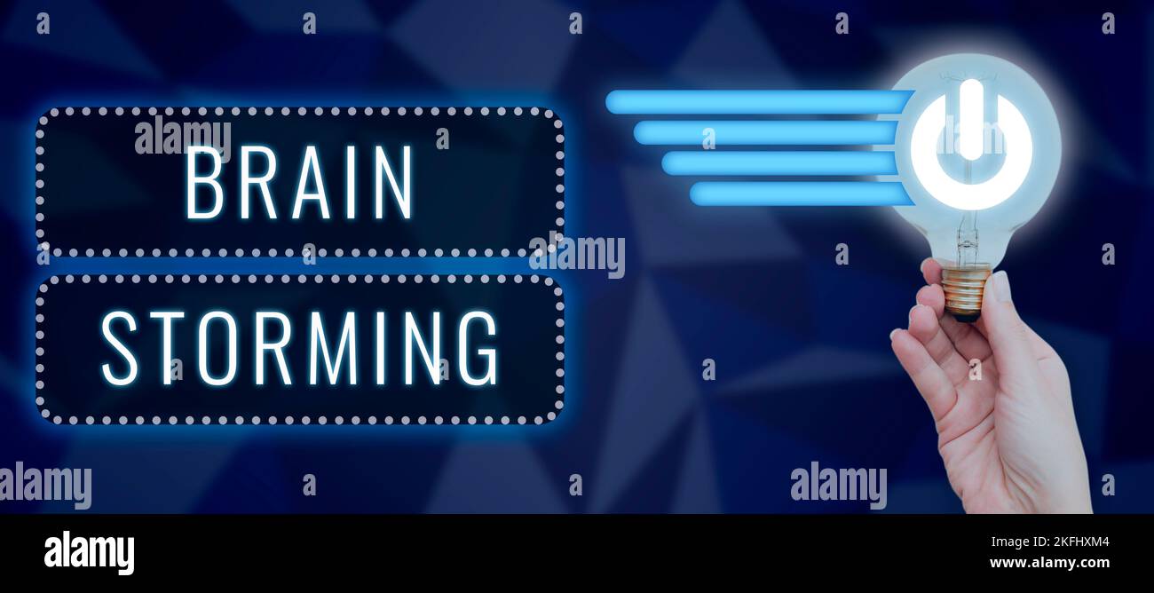 Conceptual caption Brain Storming, Business showcase Stimulating ...