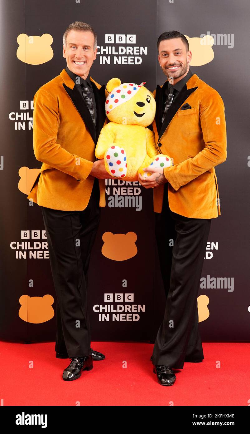 Anton Du Beke and Giovanni Pernice at the BBC Children In Need telethon at BBC Studios in ...