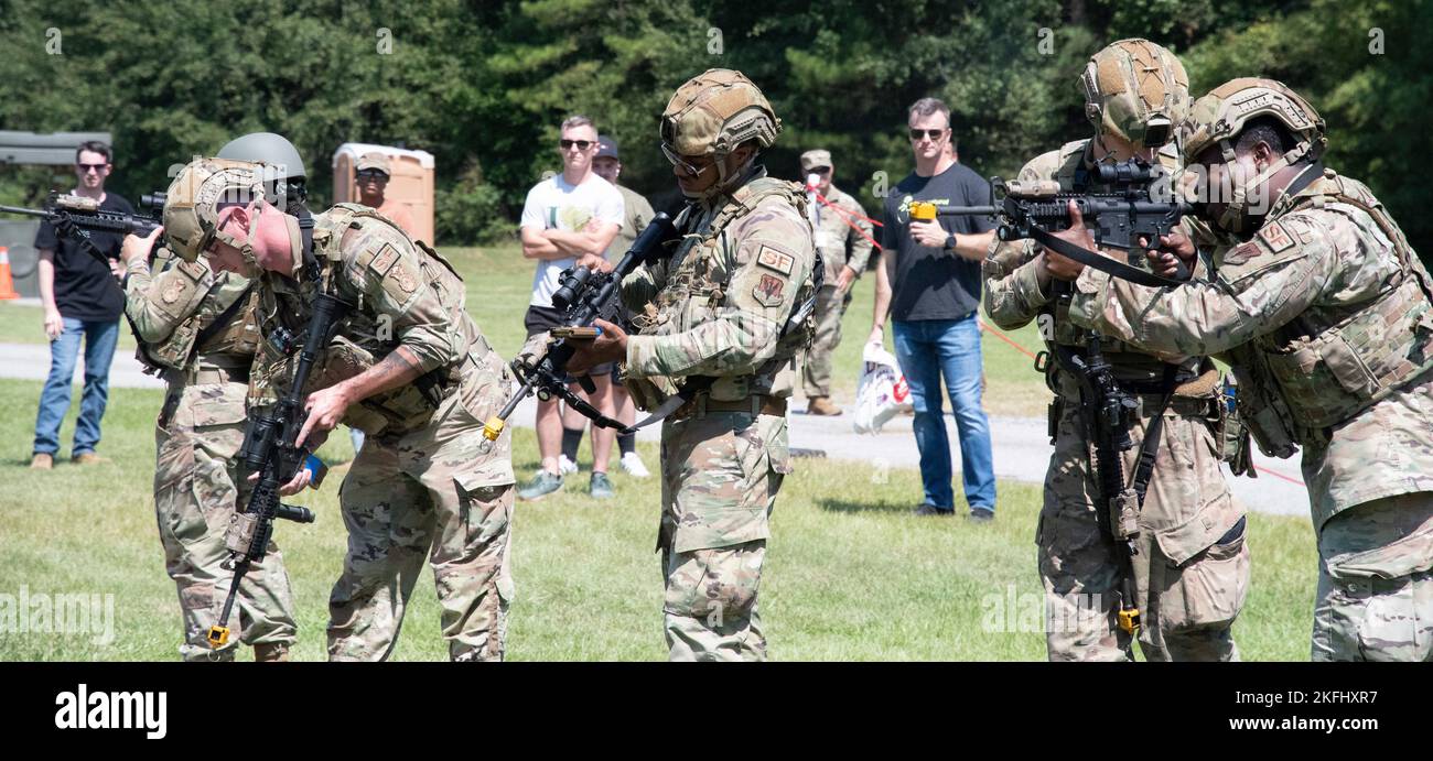 U.S. Airmen with the 116th Security Forces Squadron, 116th Air Control ...