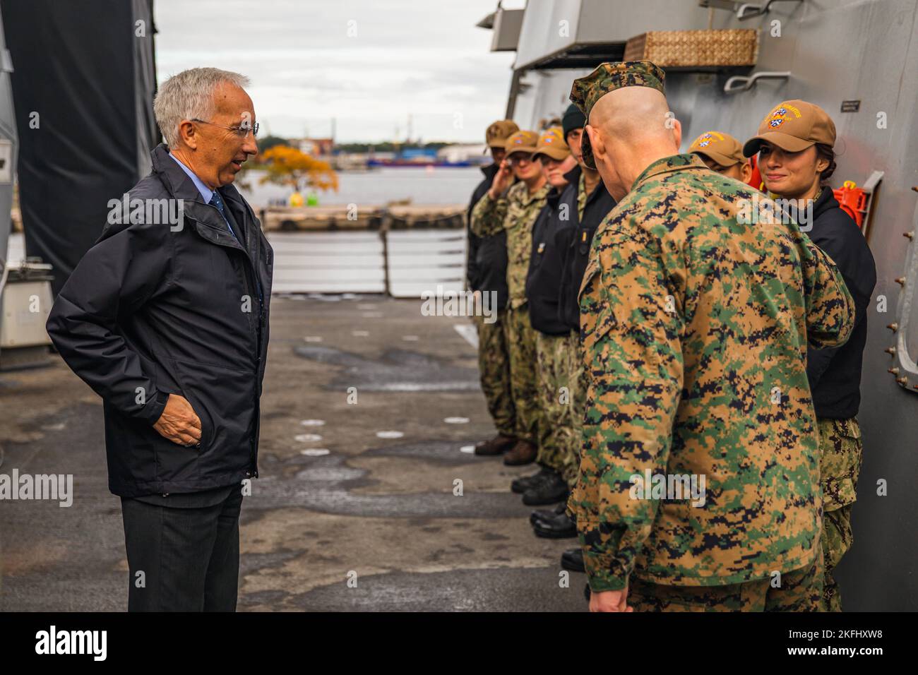 220917-N-GF955-1012 RIGA, Latvia (Sept. 17, 2022) John Carwile, left, U ...