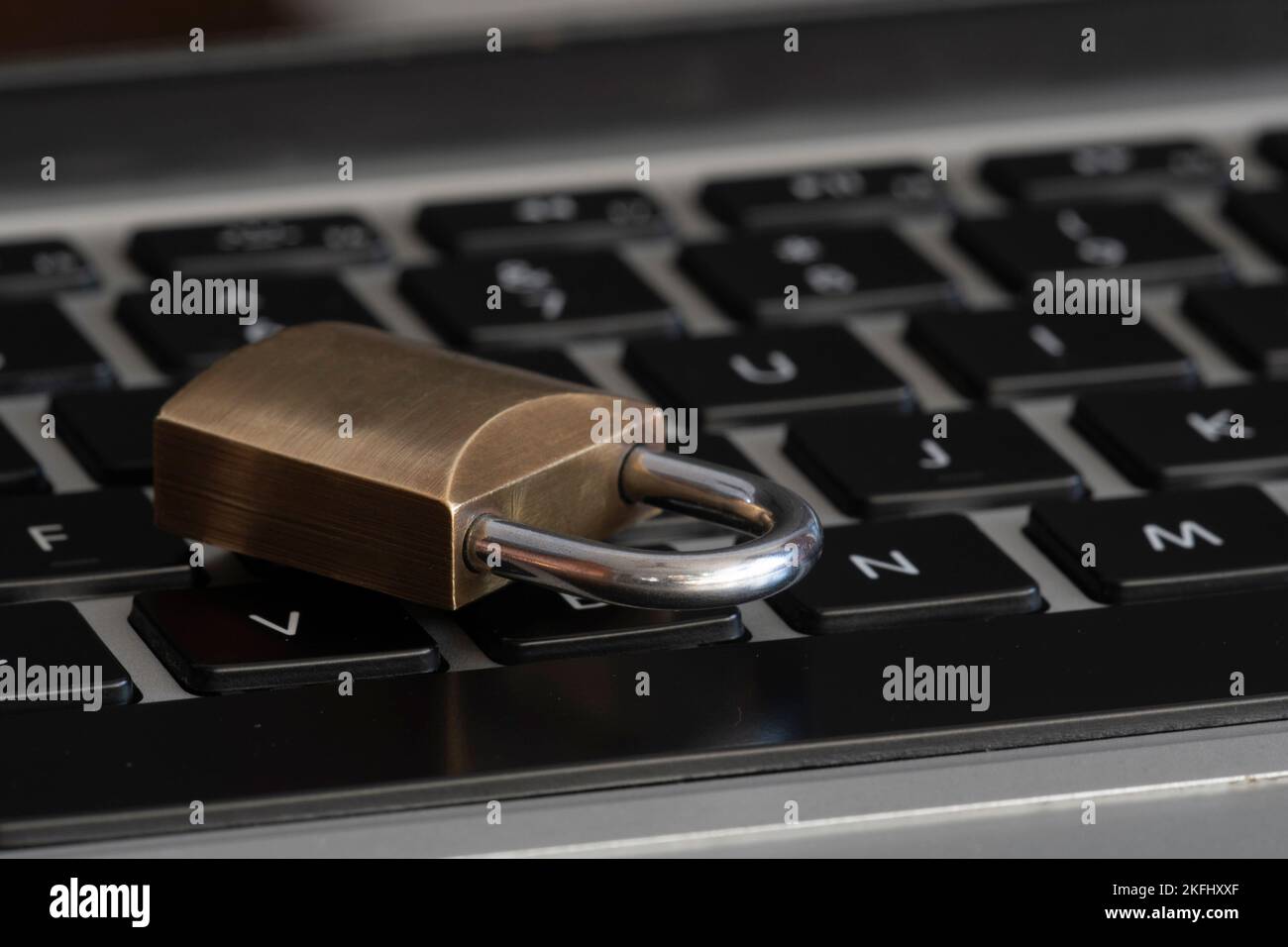 Internet and computer security represented by a closed padlock over a keyboard Stock Photo - Alamy