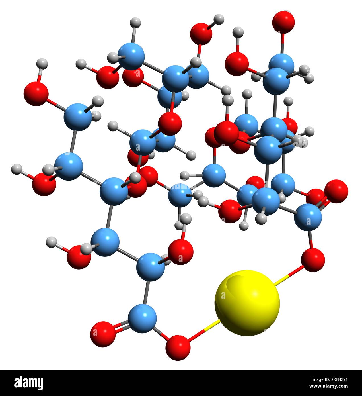 3D image of calcium lactobionate skeletal formula - molecular chemical ...