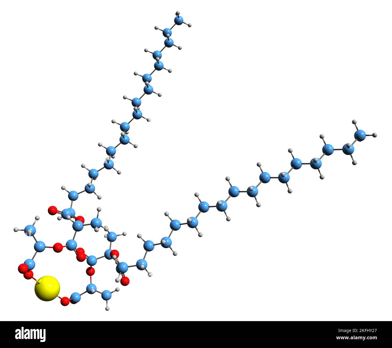 3D image of calcium stearoyl lactylate skeletal formula - molecular ...