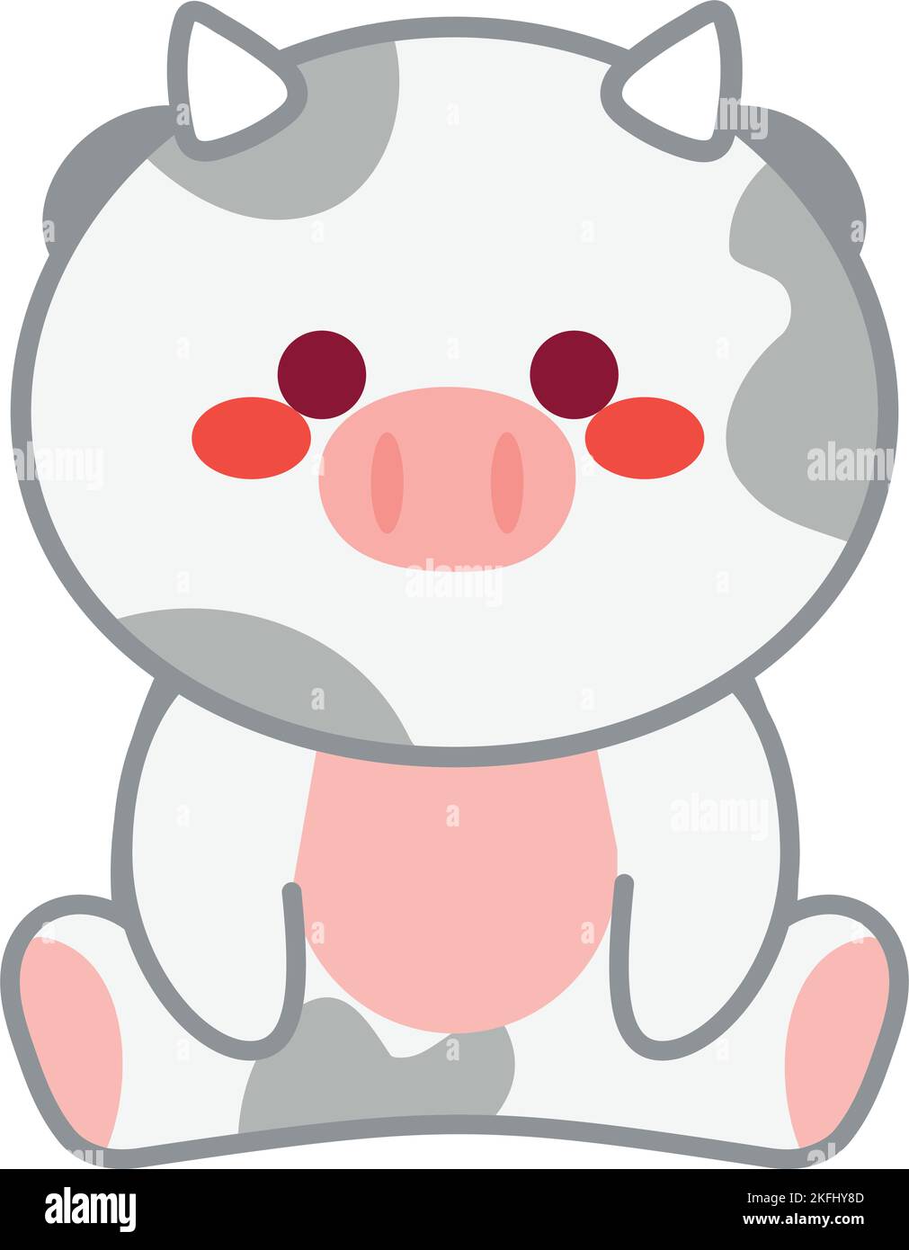 kawaii cow design Stock Vector Image & Art - Alamy