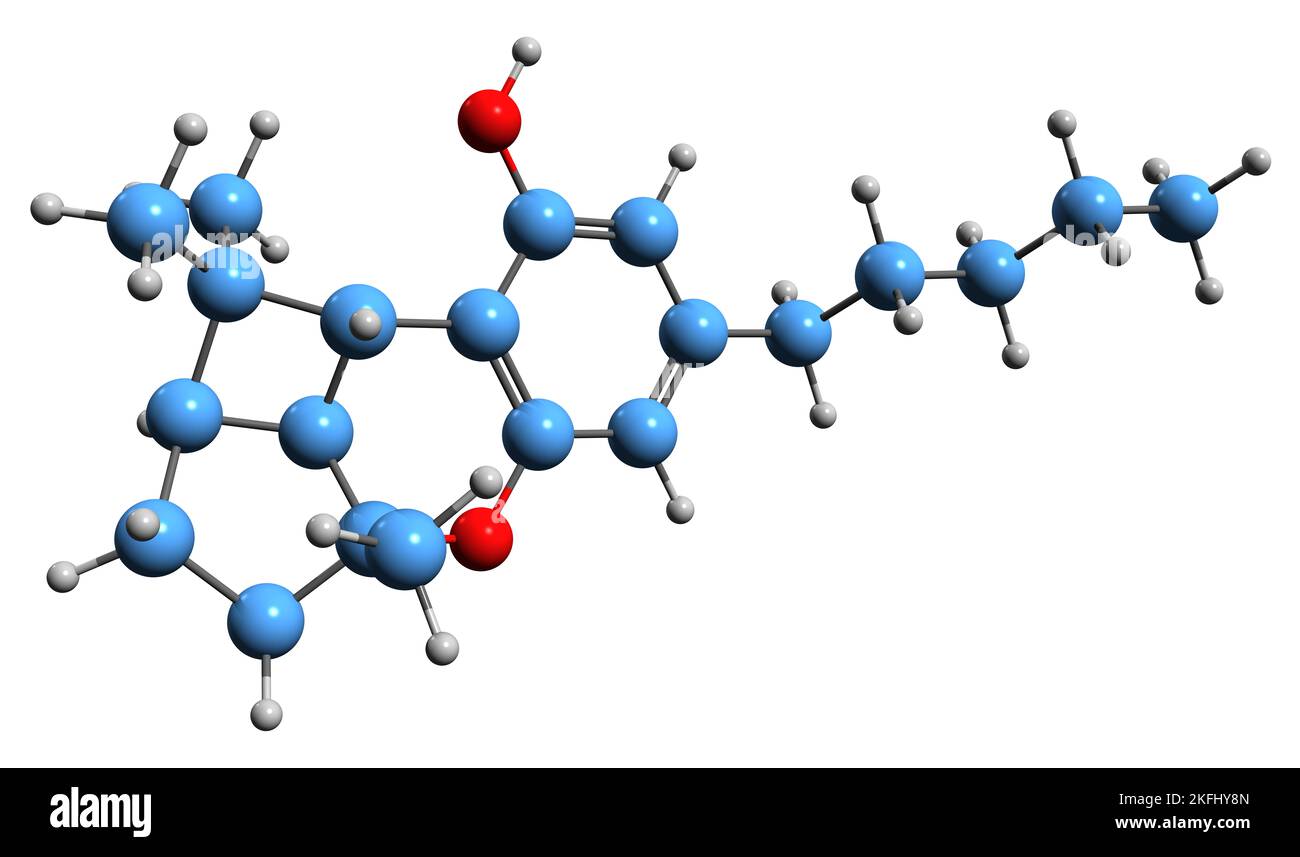 3D image of Cannabicyclol skeletal formula - molecular chemical ...