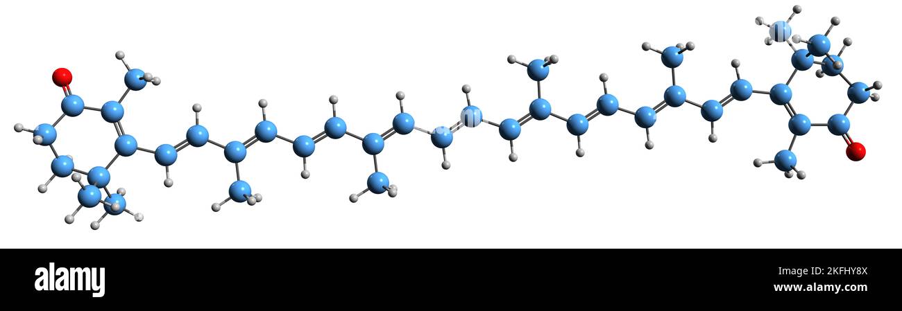 3D image of Canthaxanthin skeletal formula - molecular chemical ...