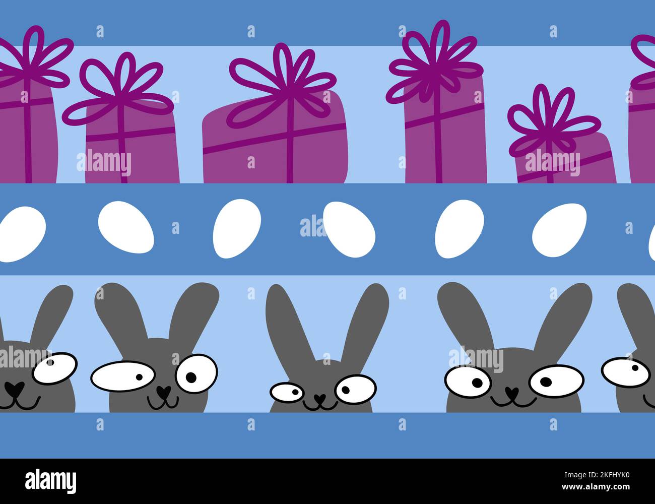 Cartoon animals seamless rabbit bunnies pattern for wrapping paper and ...