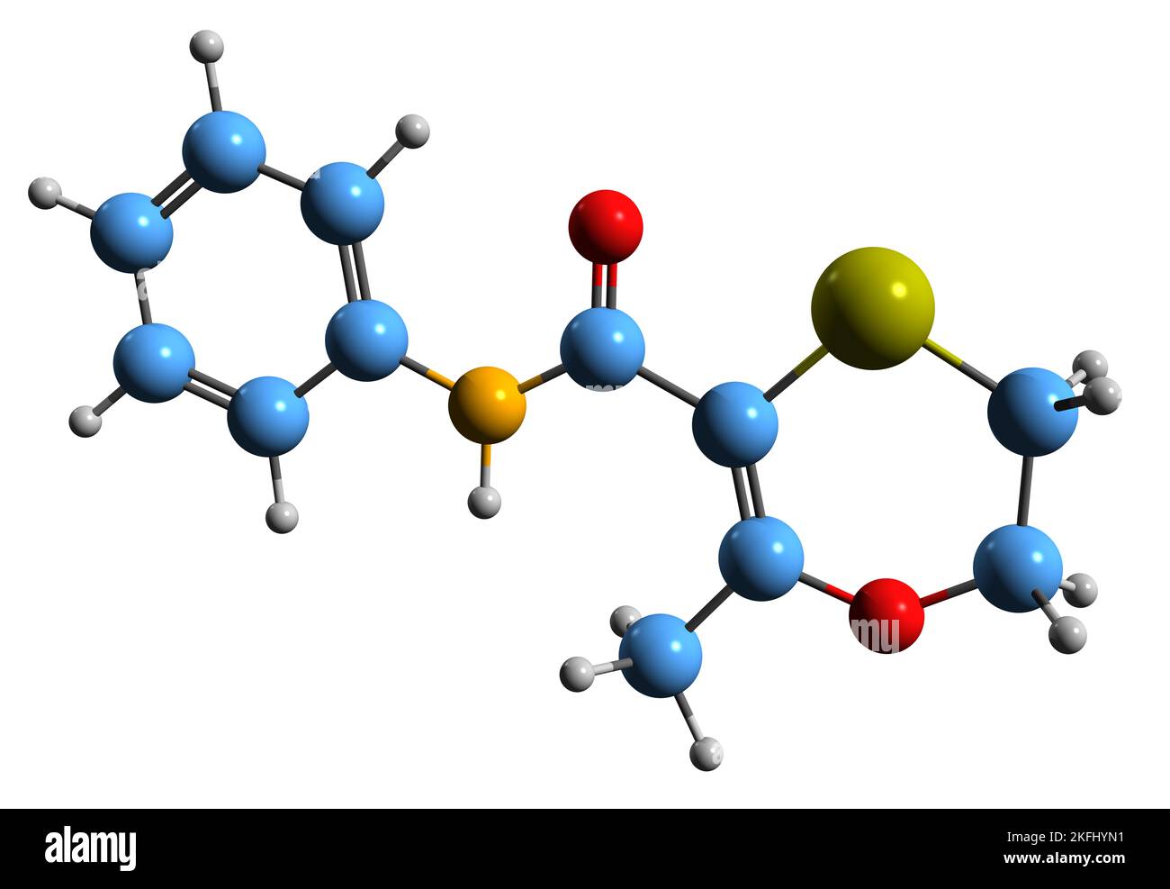 3D image of Carboxin skeletal formula - molecular chemical structure of ...