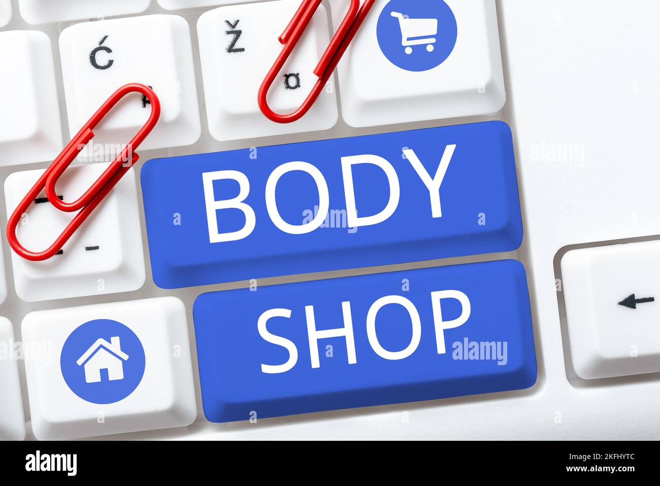 Hand writing sign Body Shop, Business approach a shop where automotive ...