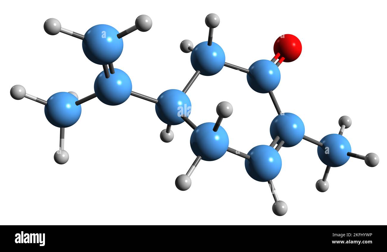 3D image of Carvone skeletal formula - molecular chemical structure of ...