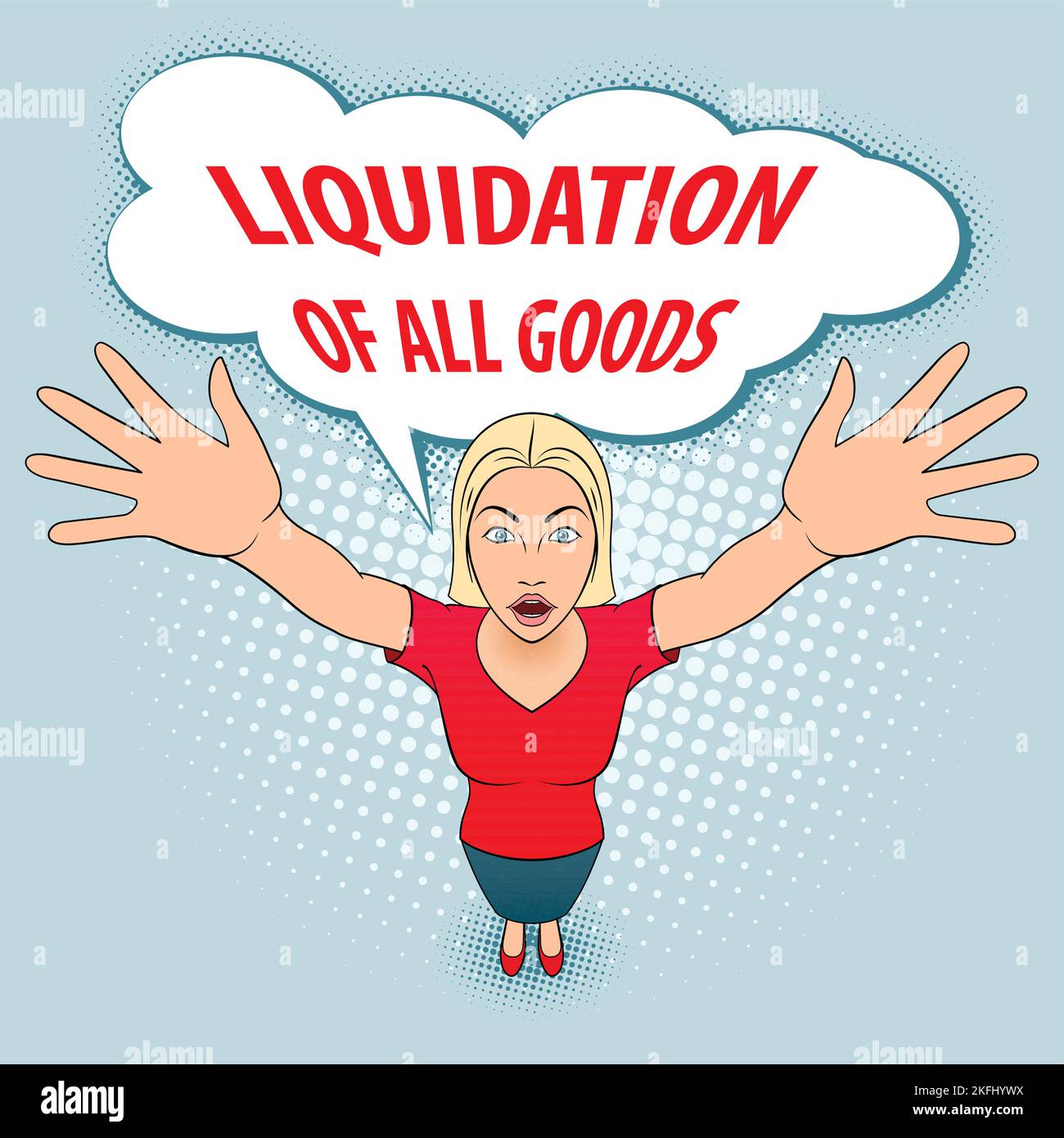 Young Woman in Red Blouse Opens His Arms. Meeting, Welcome Concept ...