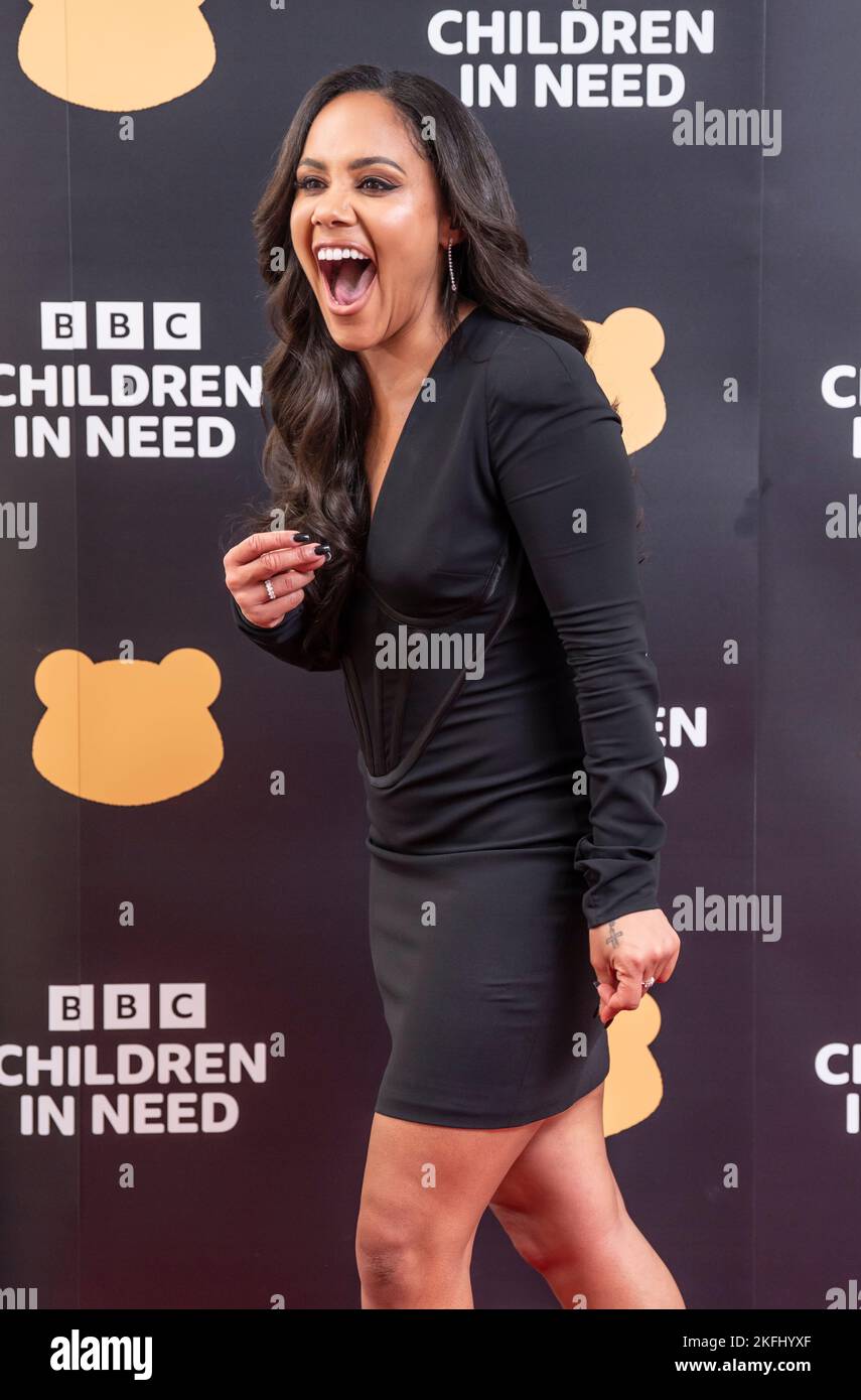Alex Scott at the BBC Children In Need telethon at BBC Studios in ...