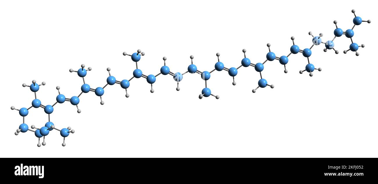 3D image of gamma-Carotene skeletal formula - molecular chemical ...