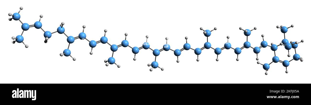 3D image of delta-Carotene skeletal formula - molecular chemical ...