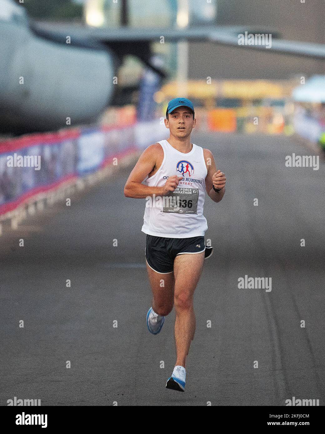 Zach Booth approaches the finish line of the Air Force Marathon’s 10 ...