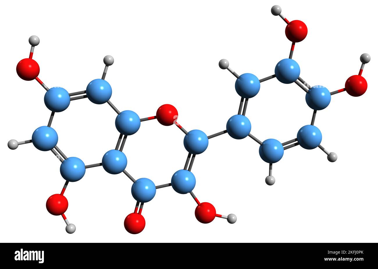 3d Image Of Quercetin Skeletal Formula Molecular Chemical Structure
