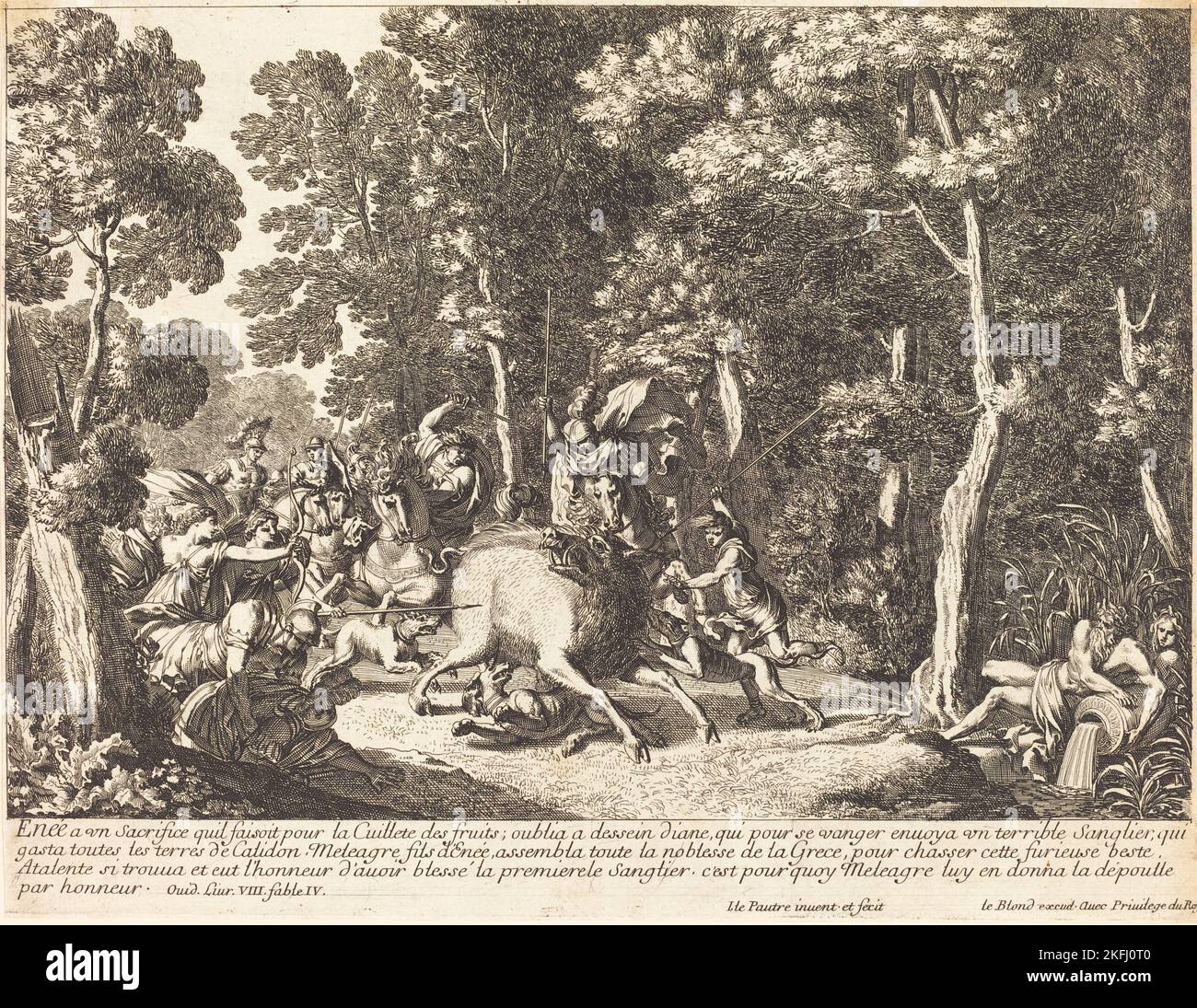Atlanta and Meleager Hunting the Boar of Calydon Stock Photo - Alamy