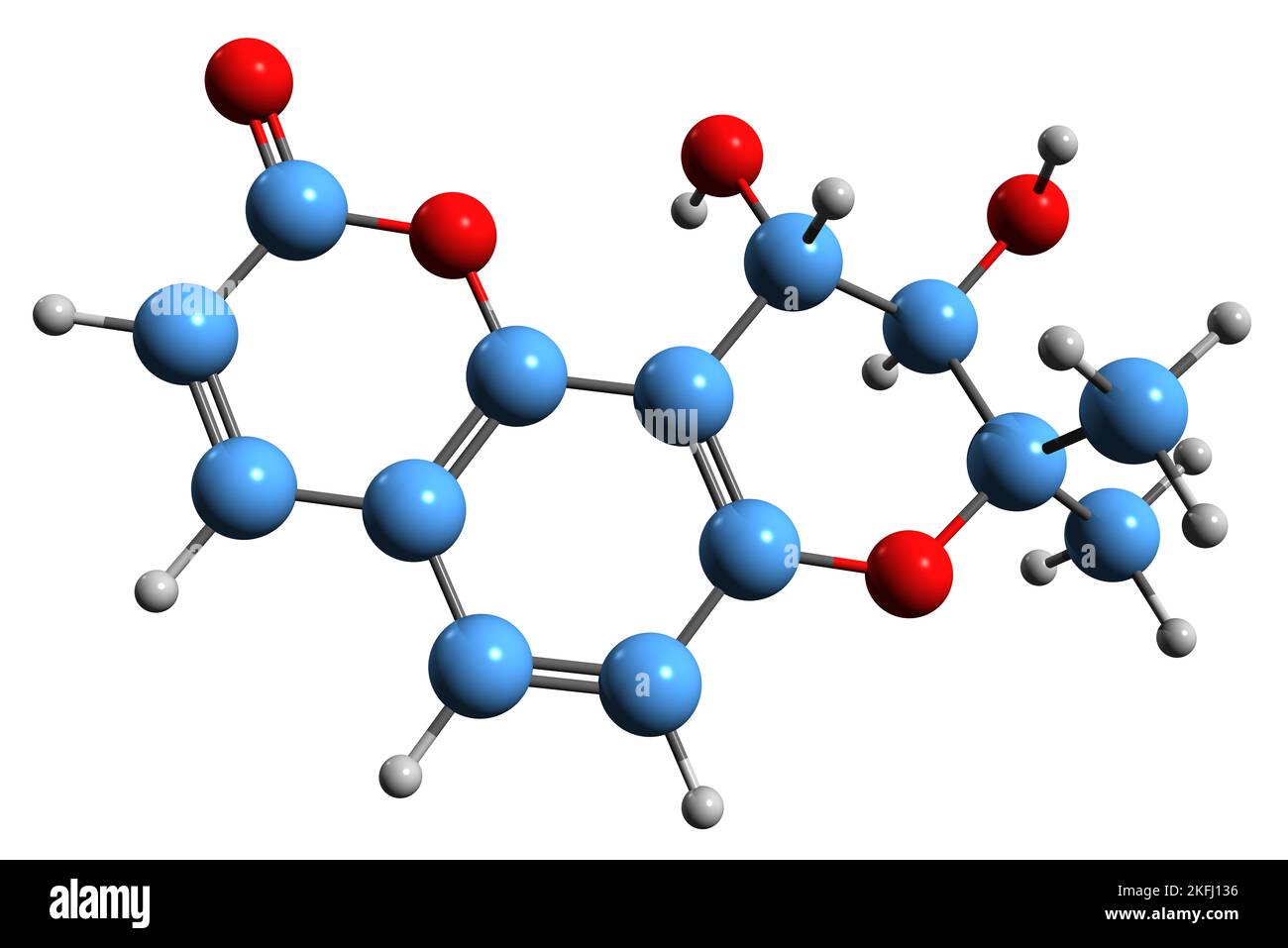 3D image of kellacton skeletal formula - molecular chemical structure ...