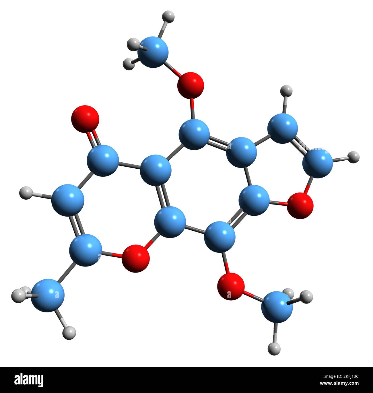 3D image of Hellin skeletal formula - molecular chemical structure of ...