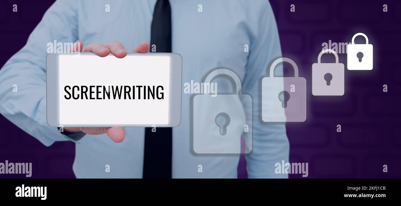 Hand writing sign Screenwriting, Business overview the art and craft of ...