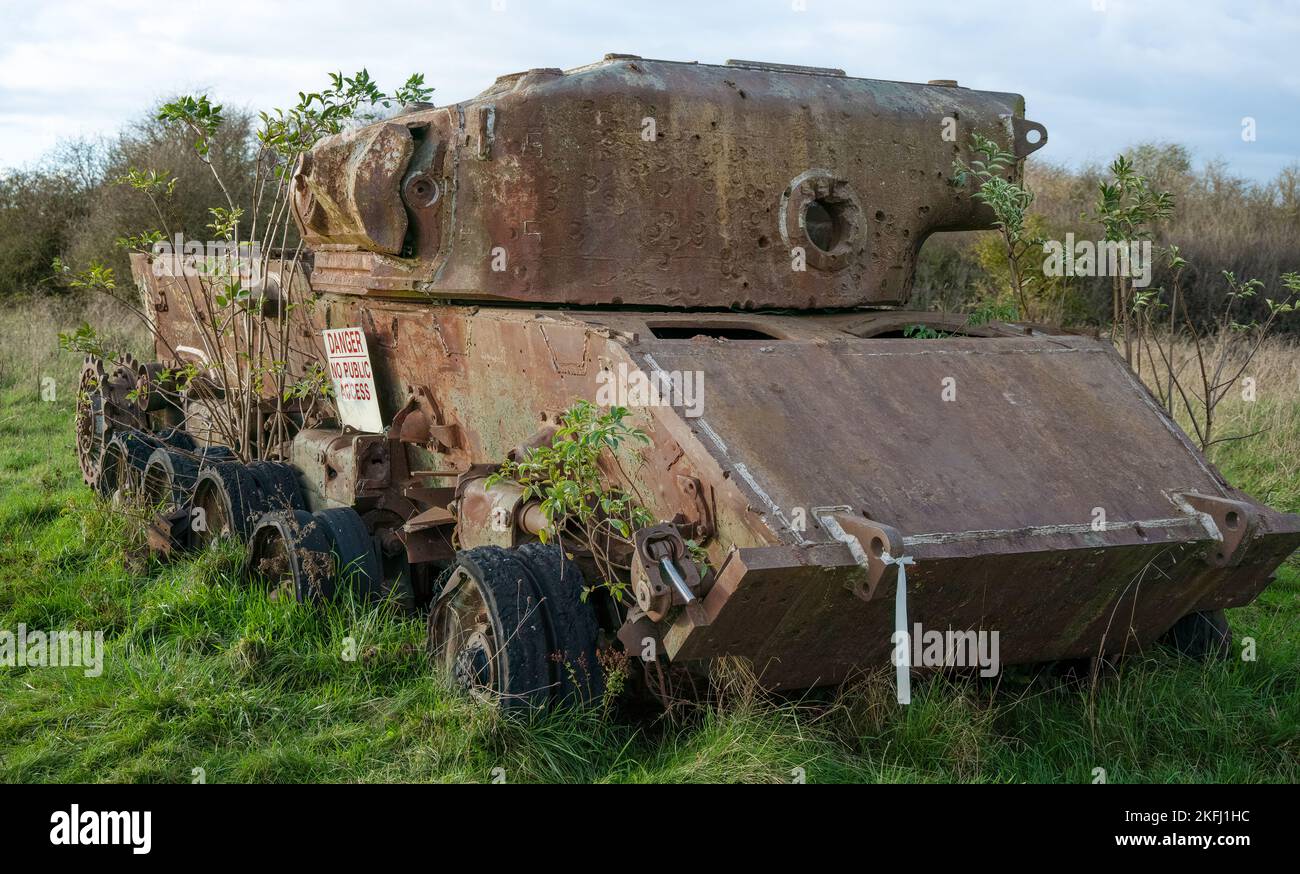 Wrecked british tank hi-res stock photography and images - Alamy