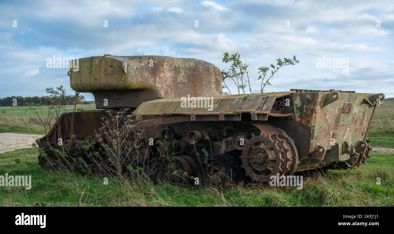 Wrecked british tank hi-res stock photography and images - Alamy