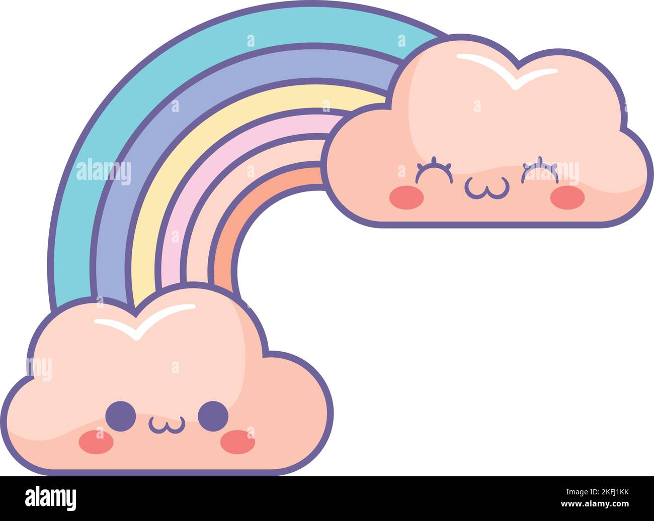 rainbow between clouds Stock Vector Image & Art - Alamy