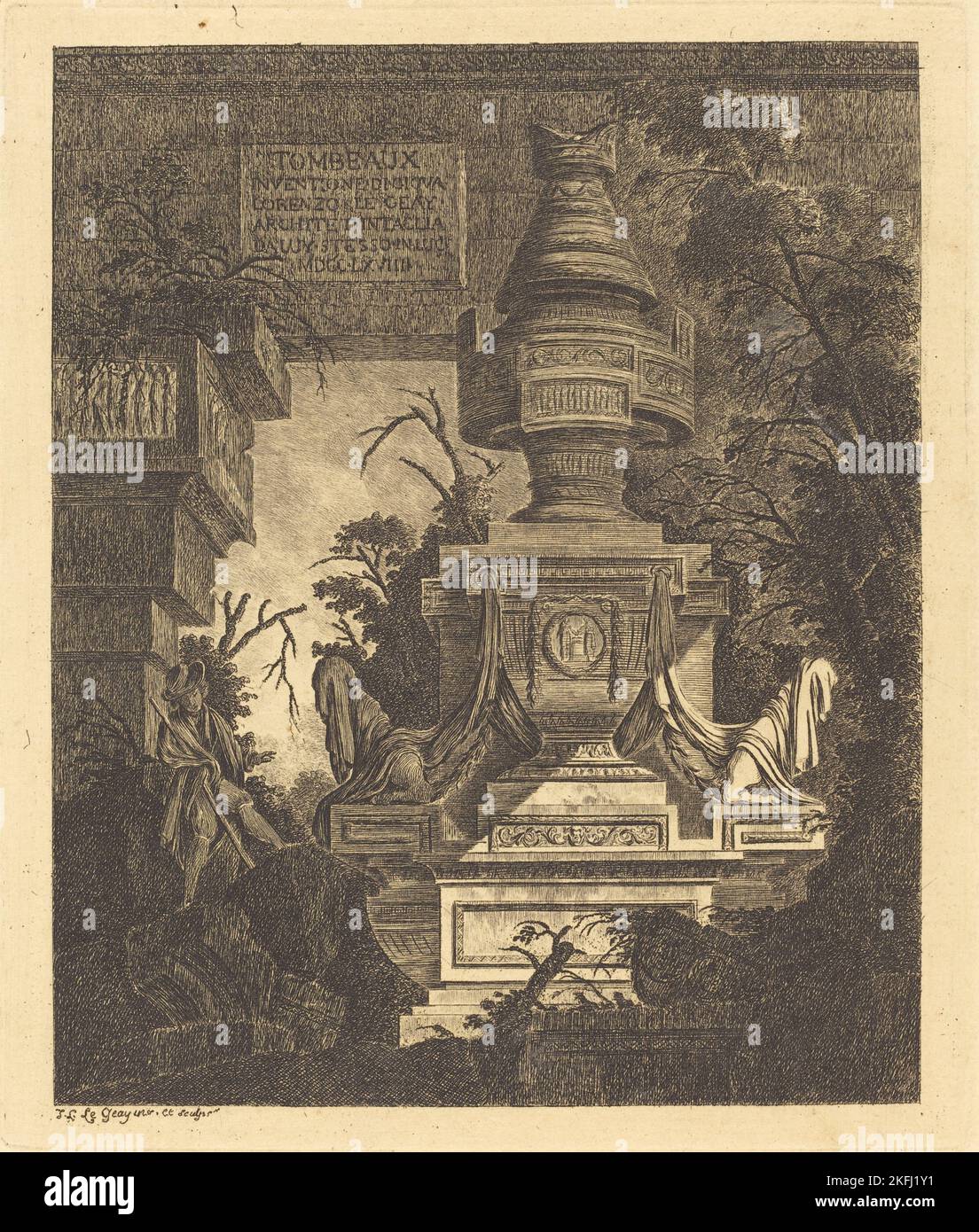 Frontispiece for "Views of Tombs", 1768 Stock Photo - Alamy