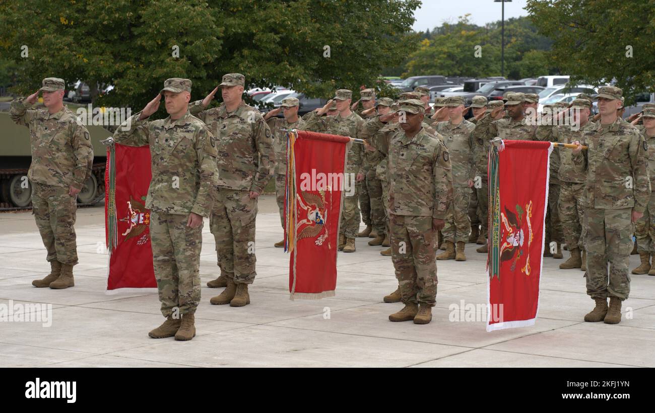 The 372nd Engineer Brigade Soldiers salute during the change of command ...