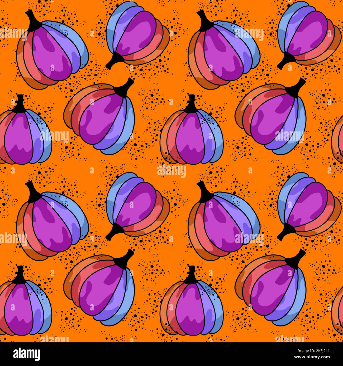 Halloween seamless pumpkins pattern for fabrics and wrapping paper and ...