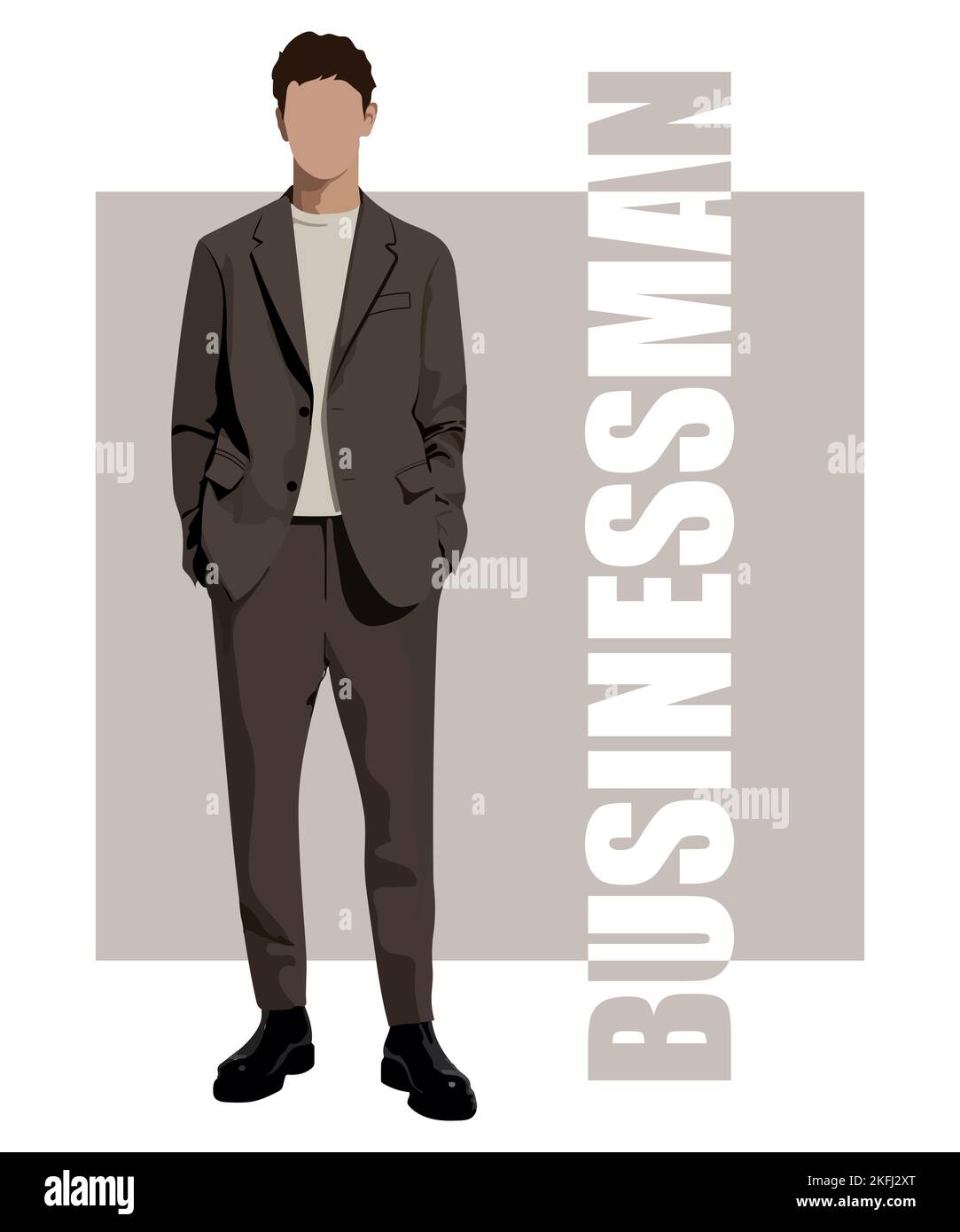 Businessman in a flat style on a white background. Stylish man in a ...