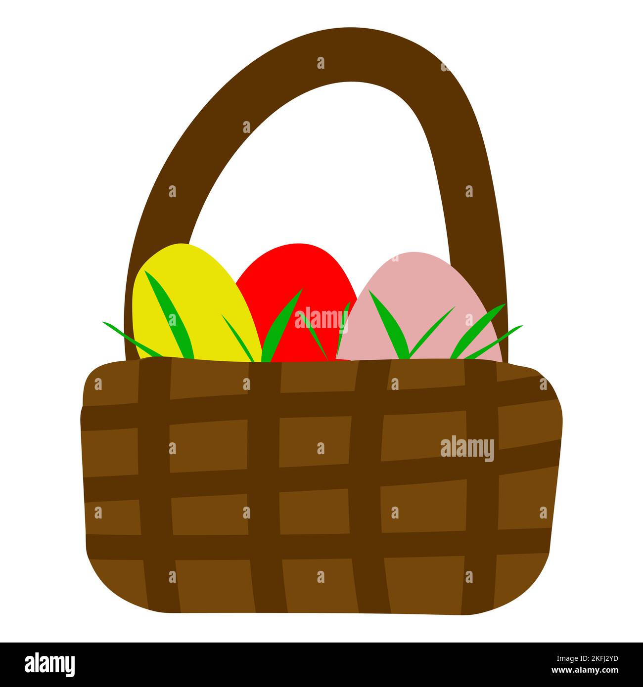 easter basket with eggs, element for your design Stock Vector Image ...