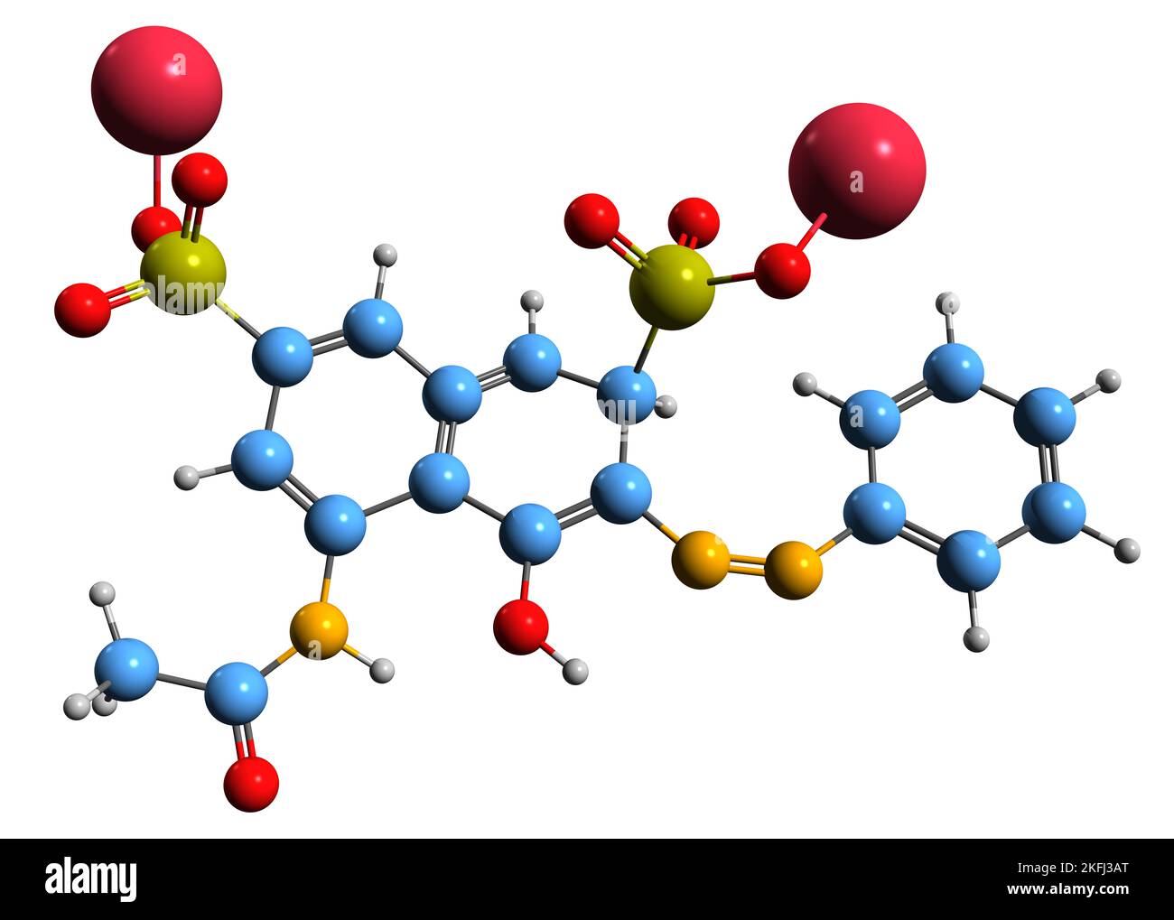 3D image of Red 2G skeletal formula - molecular chemical structure of ...