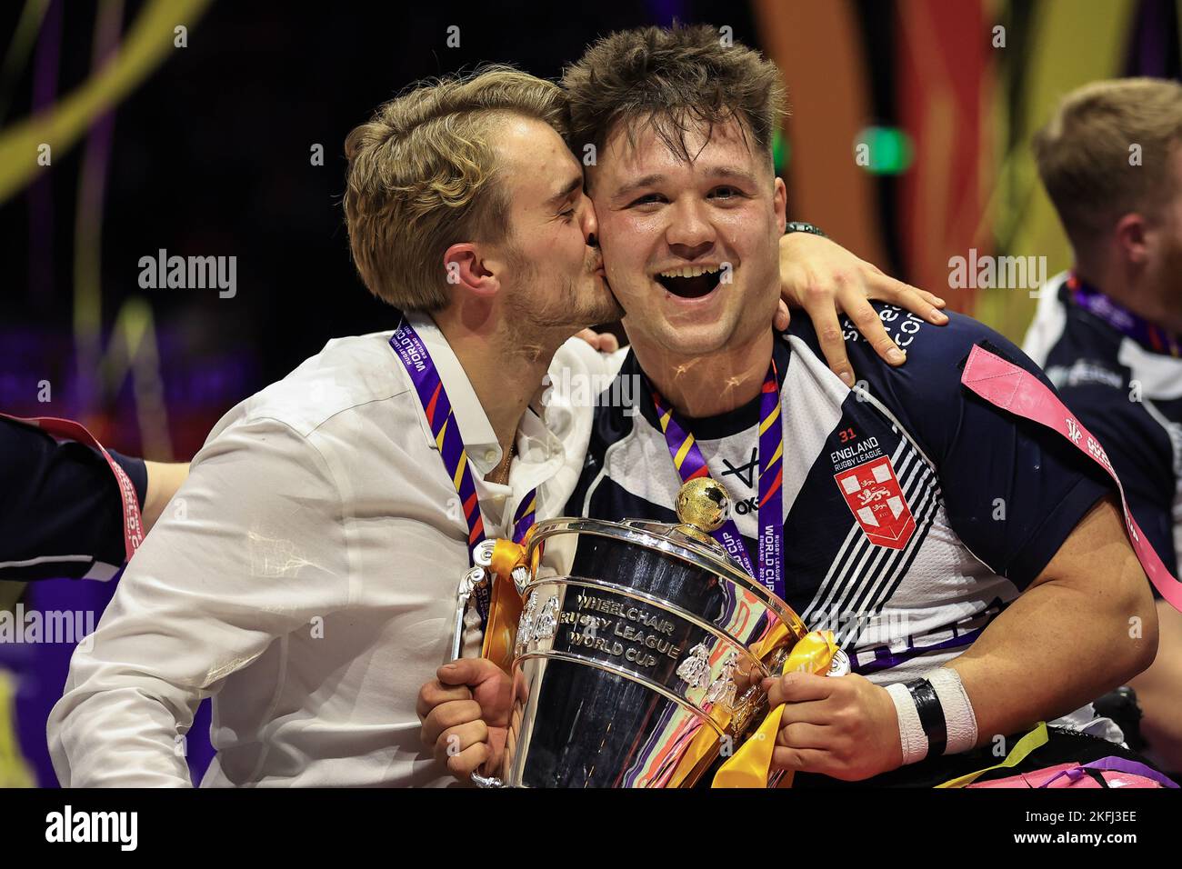 Head Coach Tom Coyd kisses Tom Halliwell after beating, France ...