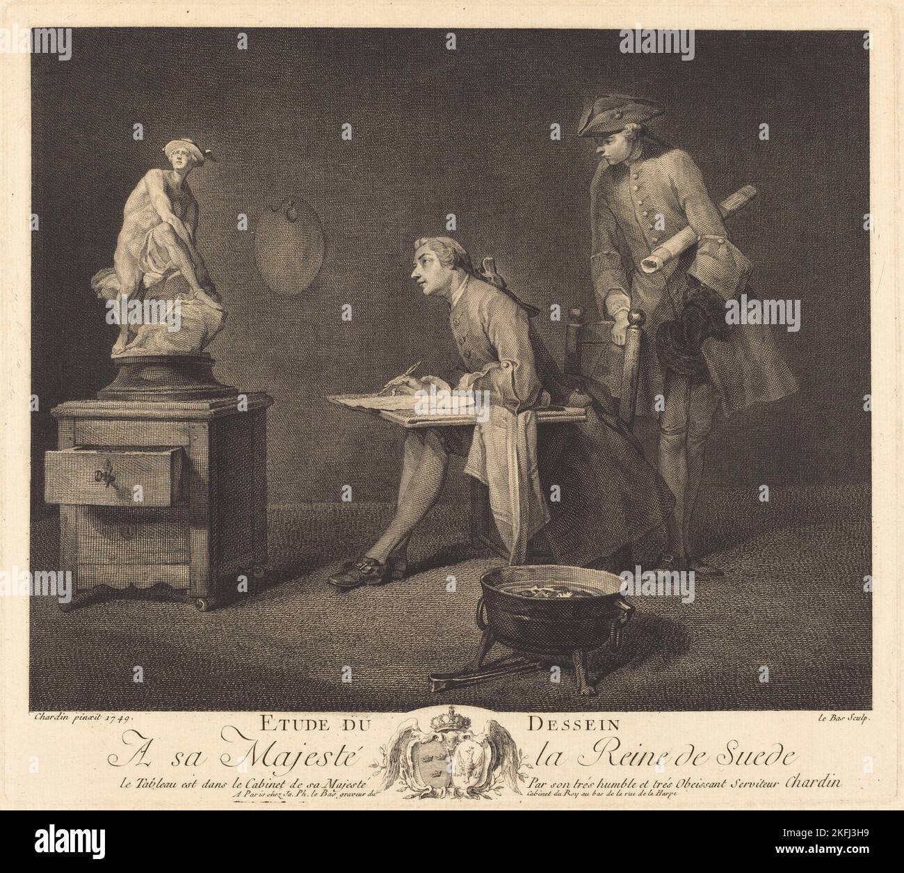 Etude du dessin (The Drawing Lesson), 1757 Stock Photo - Alamy