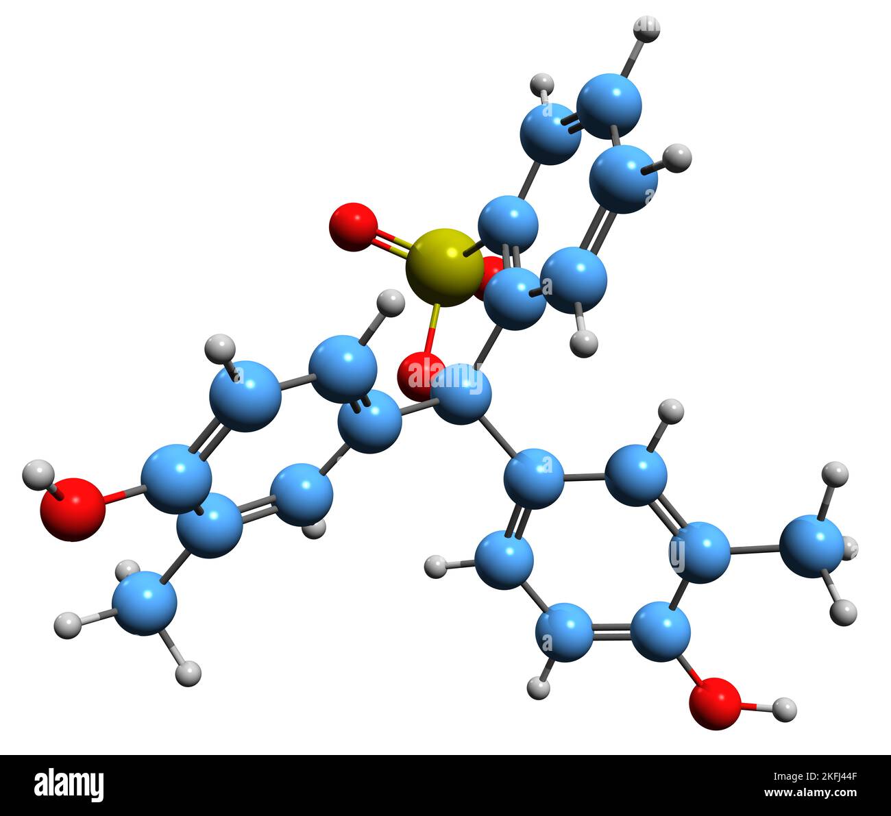 3D image of Cresol Red skeletal formula - molecular chemical structure ...