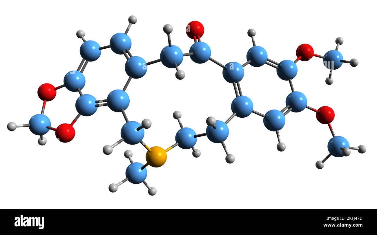3D image of Cryptopine skeletal formula - molecular chemical structure ...