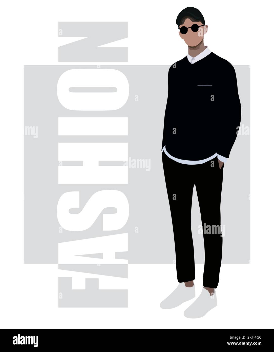 Stylish handsome man in fashion clothes. Fashion man. Vector ...