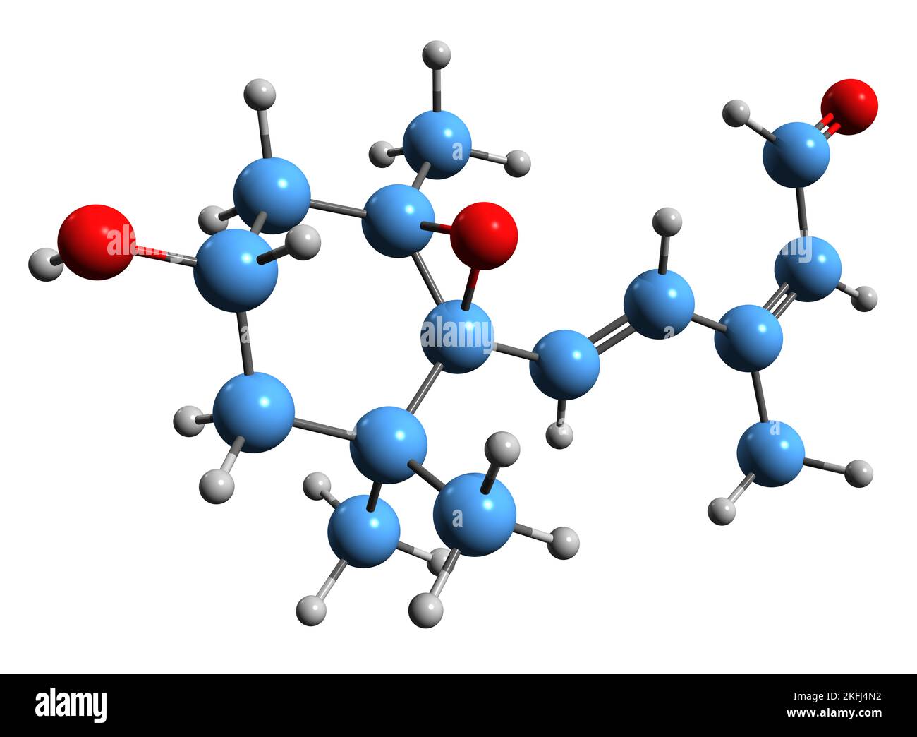 3D image of Xanthoxin skeletal formula - molecular chemical structure ...