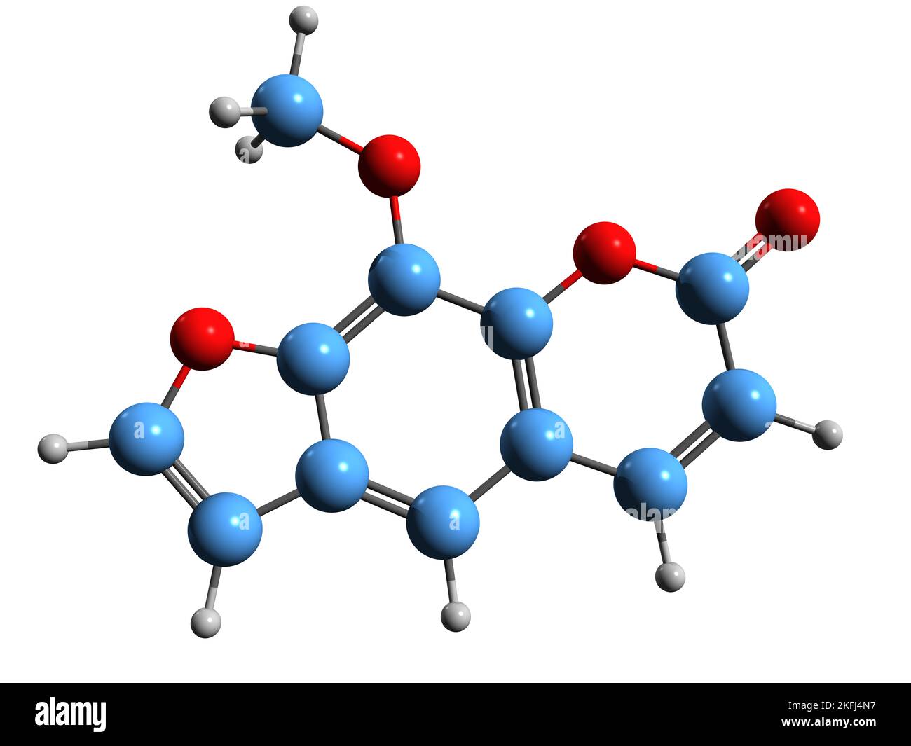 3D image of Xanthotoxin skeletal formula - molecular chemical structure ...