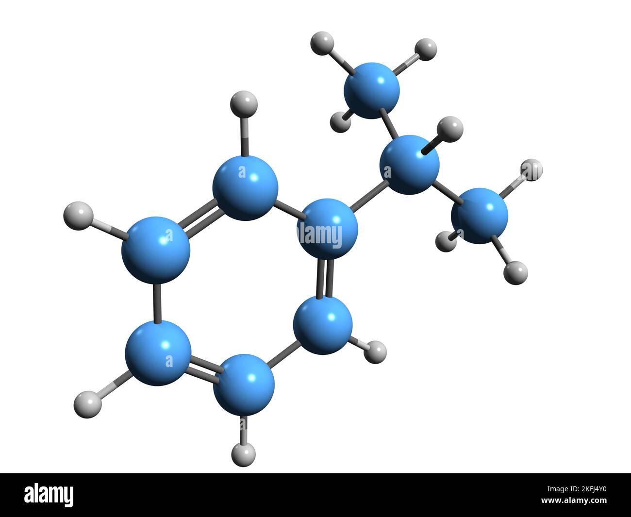 3D image of Cumene skeletal formula - molecular chemical structure of ...