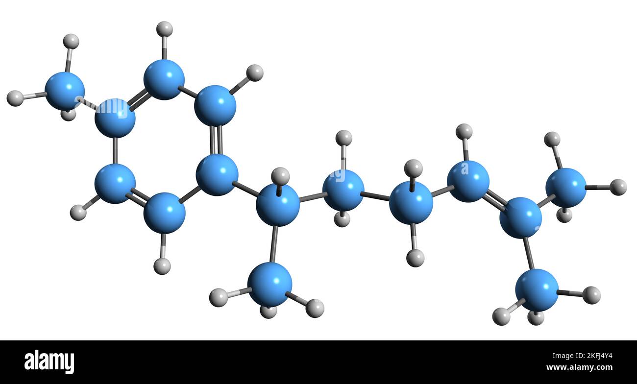 3D image of curcumen skeletal formula - molecular chemical structure of ...