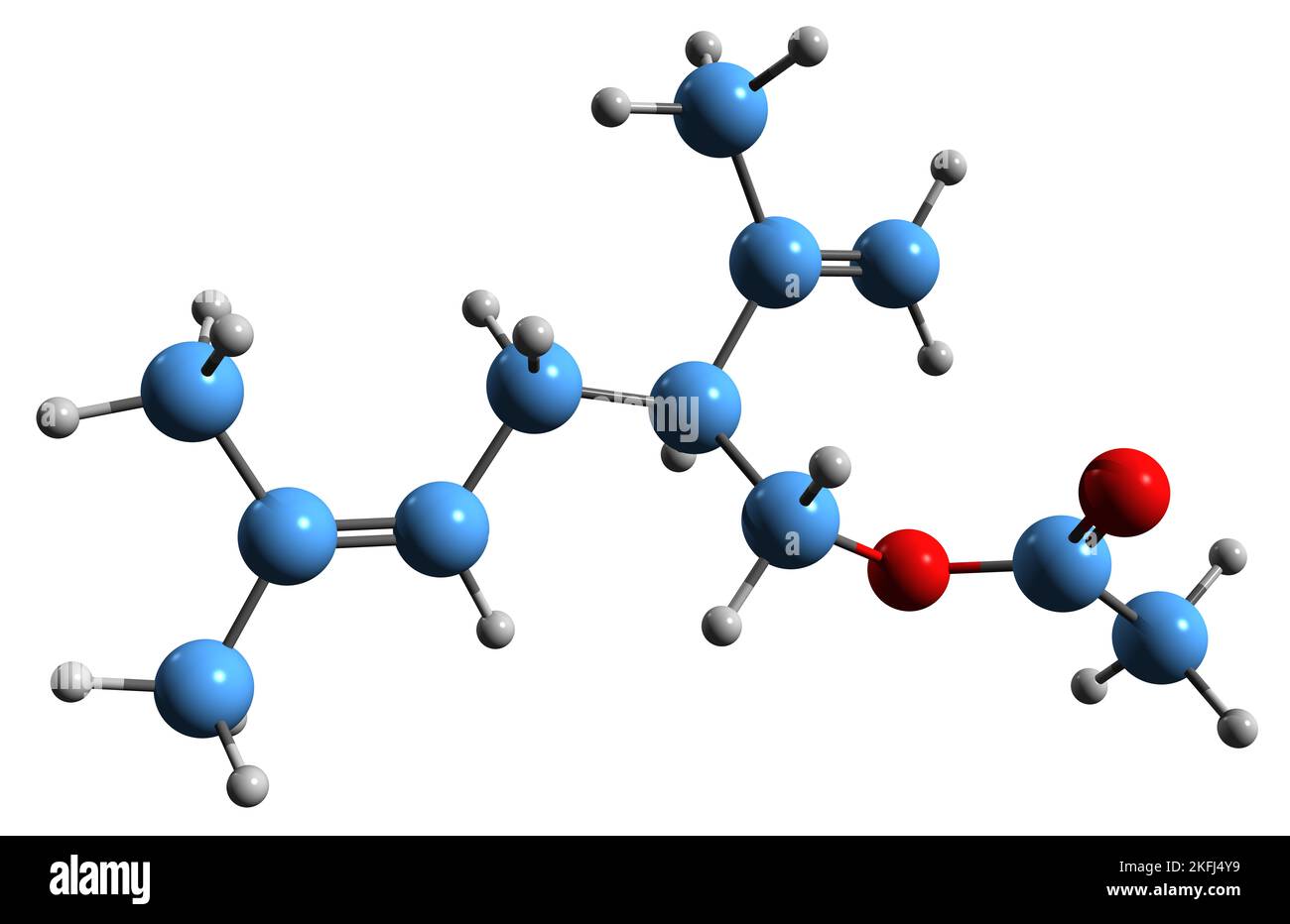 3D image of Lavandulyl acetate skeletal formula - molecular chemical ...