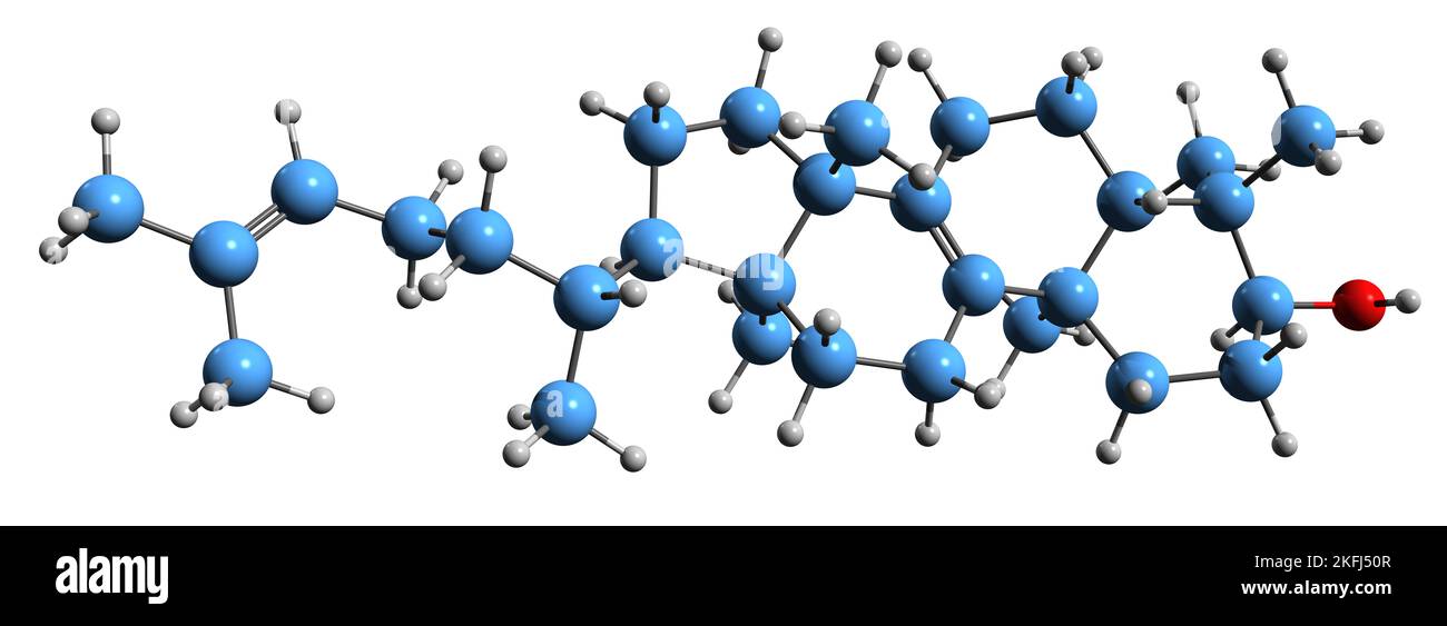 3D image of Lanosterol skeletal formula - molecular chemical structure ...