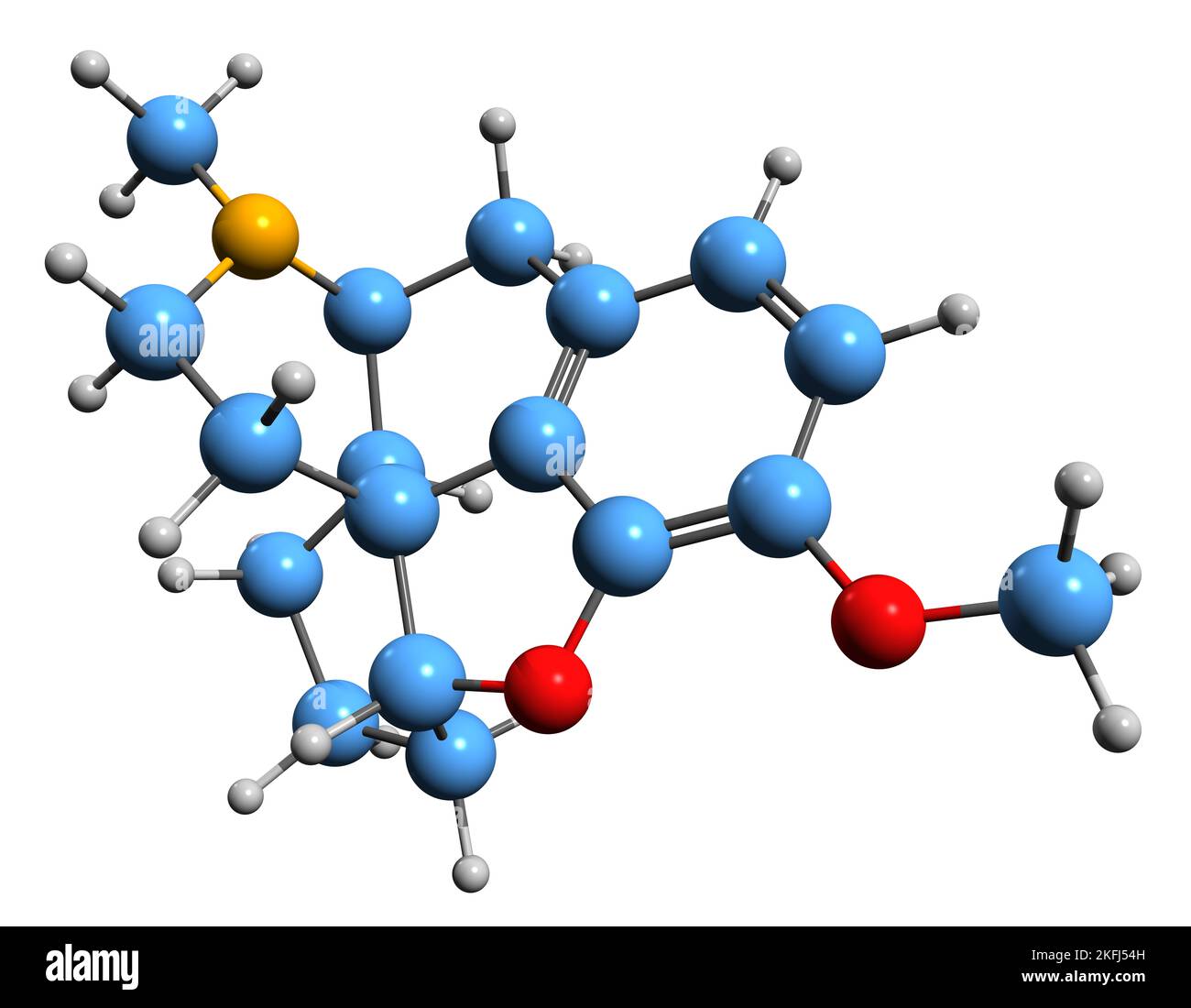 3D image of Levomethorphan skeletal formula - molecular chemical ...