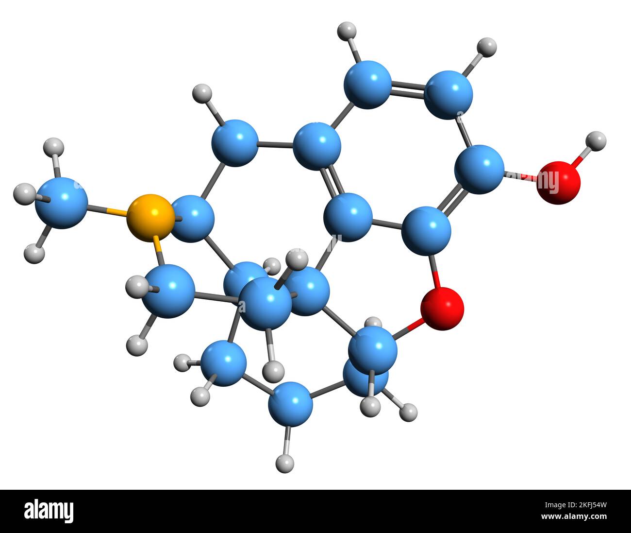 3D image of Levorphanol skeletal formula - molecular chemical structure ...
